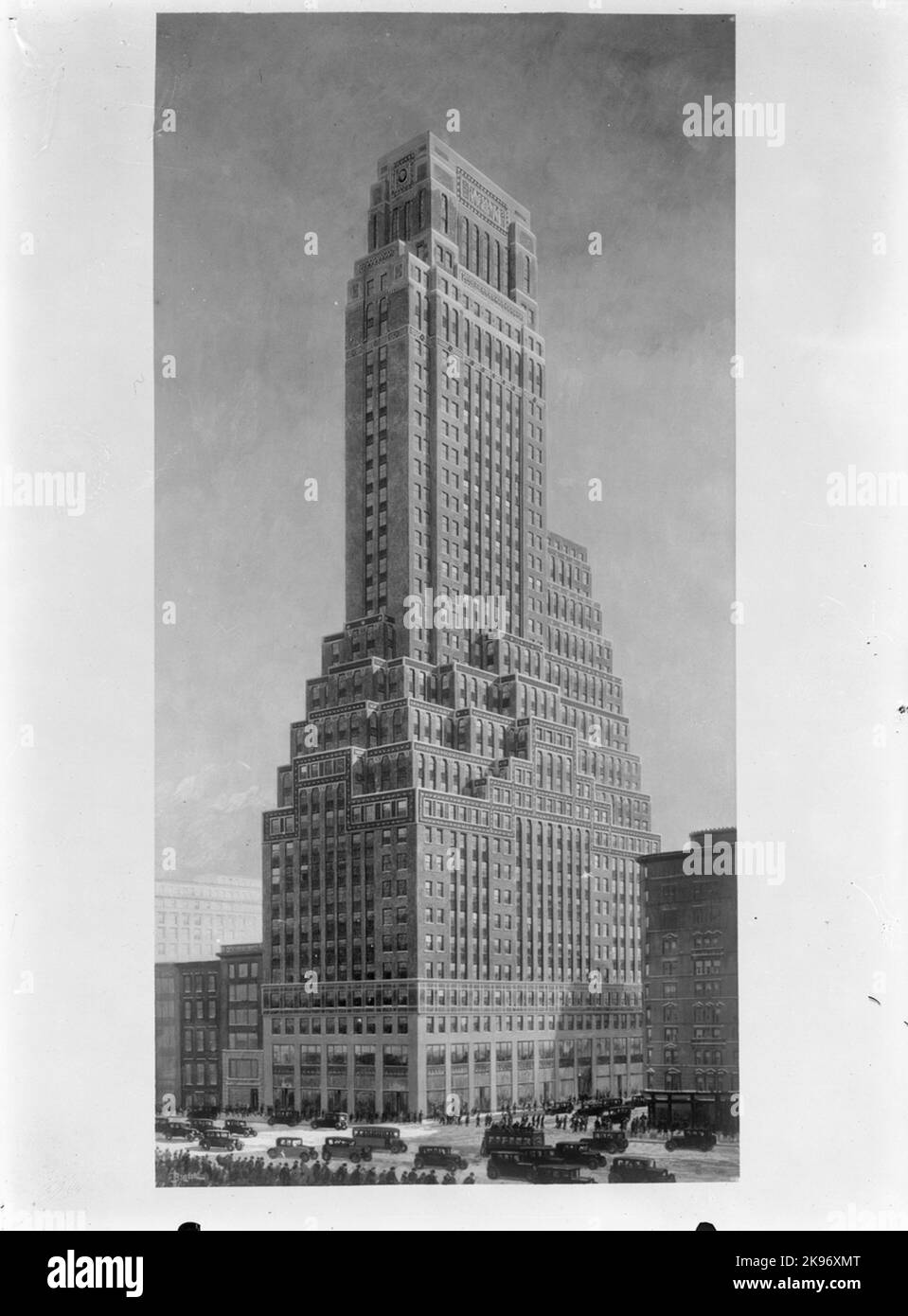 Painting depicting Fred F. French Building on 45th Street at 551 Fifth ...