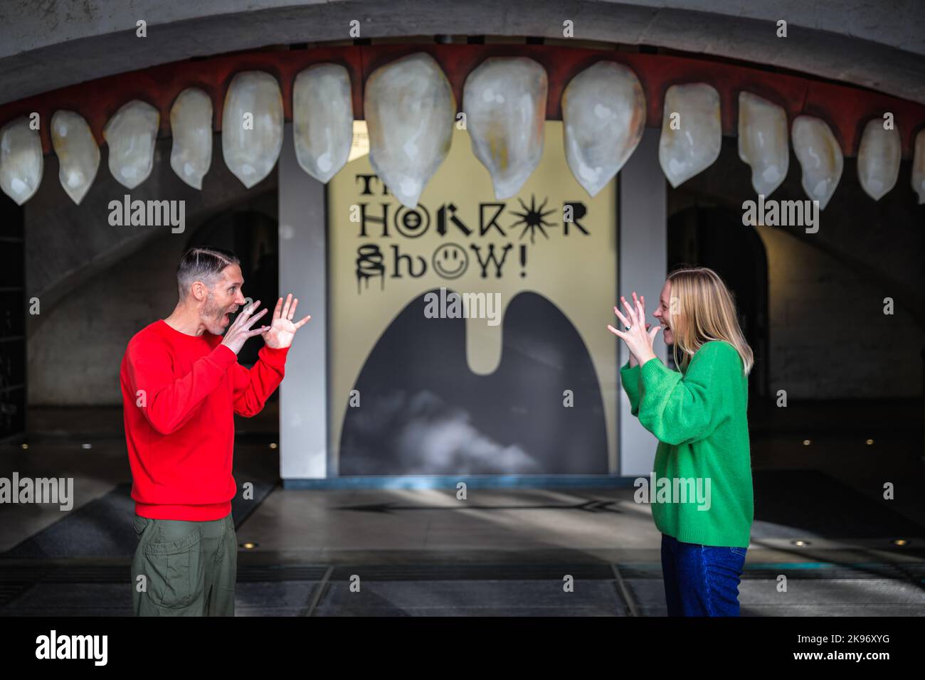 London, UK. 26th Oct, 2022. Staff pose at the entrance to the ...