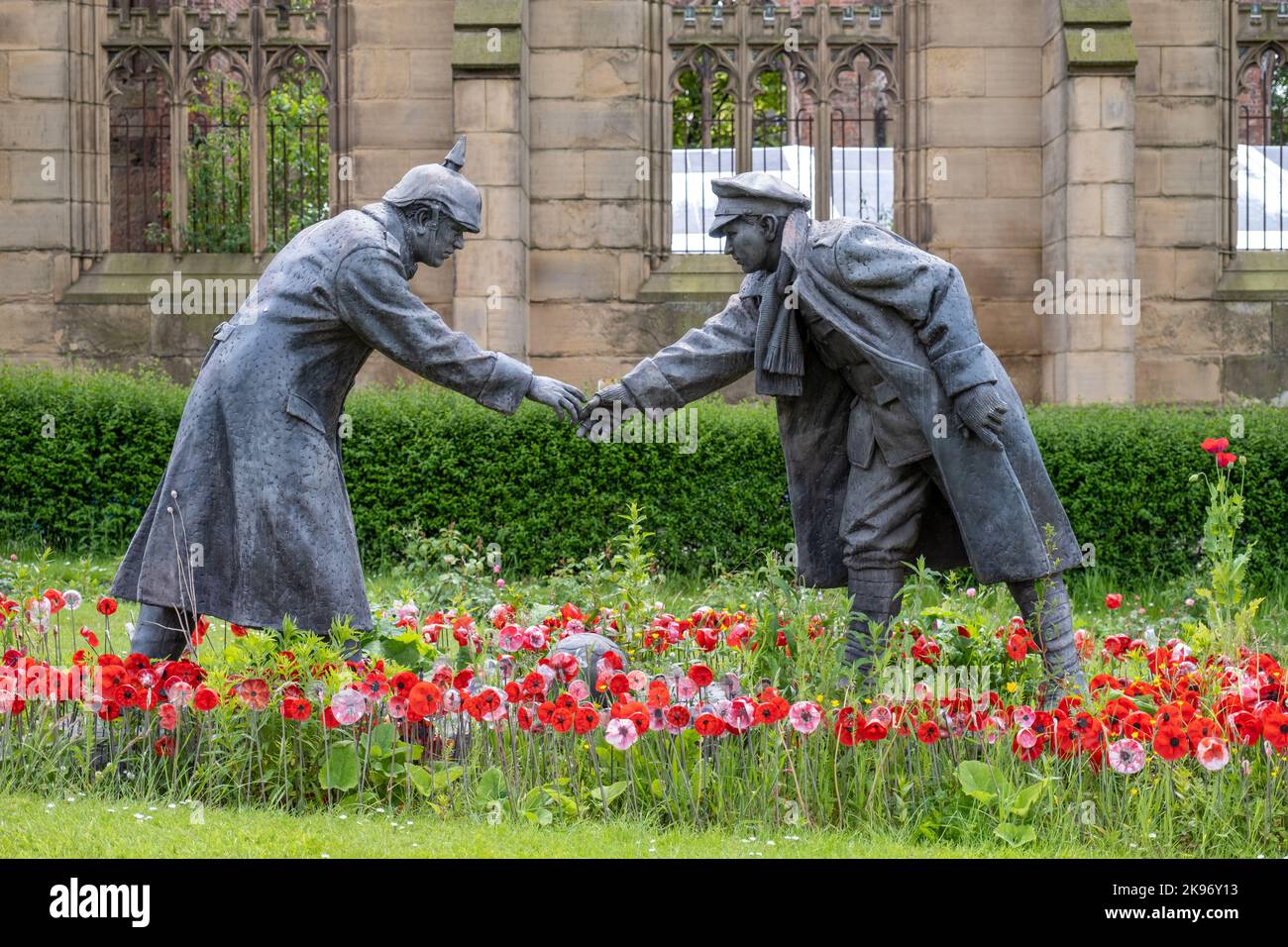 Famous sculpture "All Together Now" by Andy Edwards in the yard of the ...