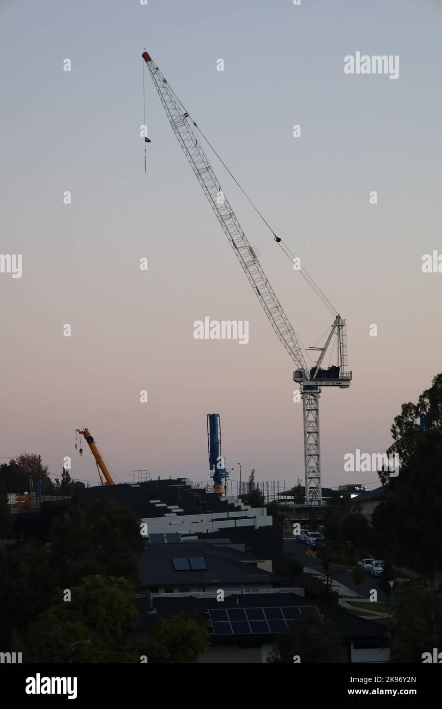 An Inactive crane and other stationary building equipment structures at ...