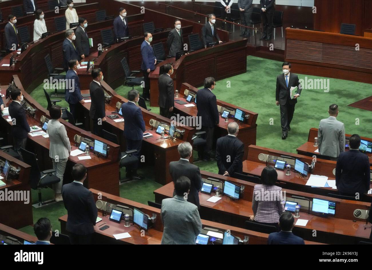 Chief Executive John Lee Ka-chiu attends a Question and Answer Session ...