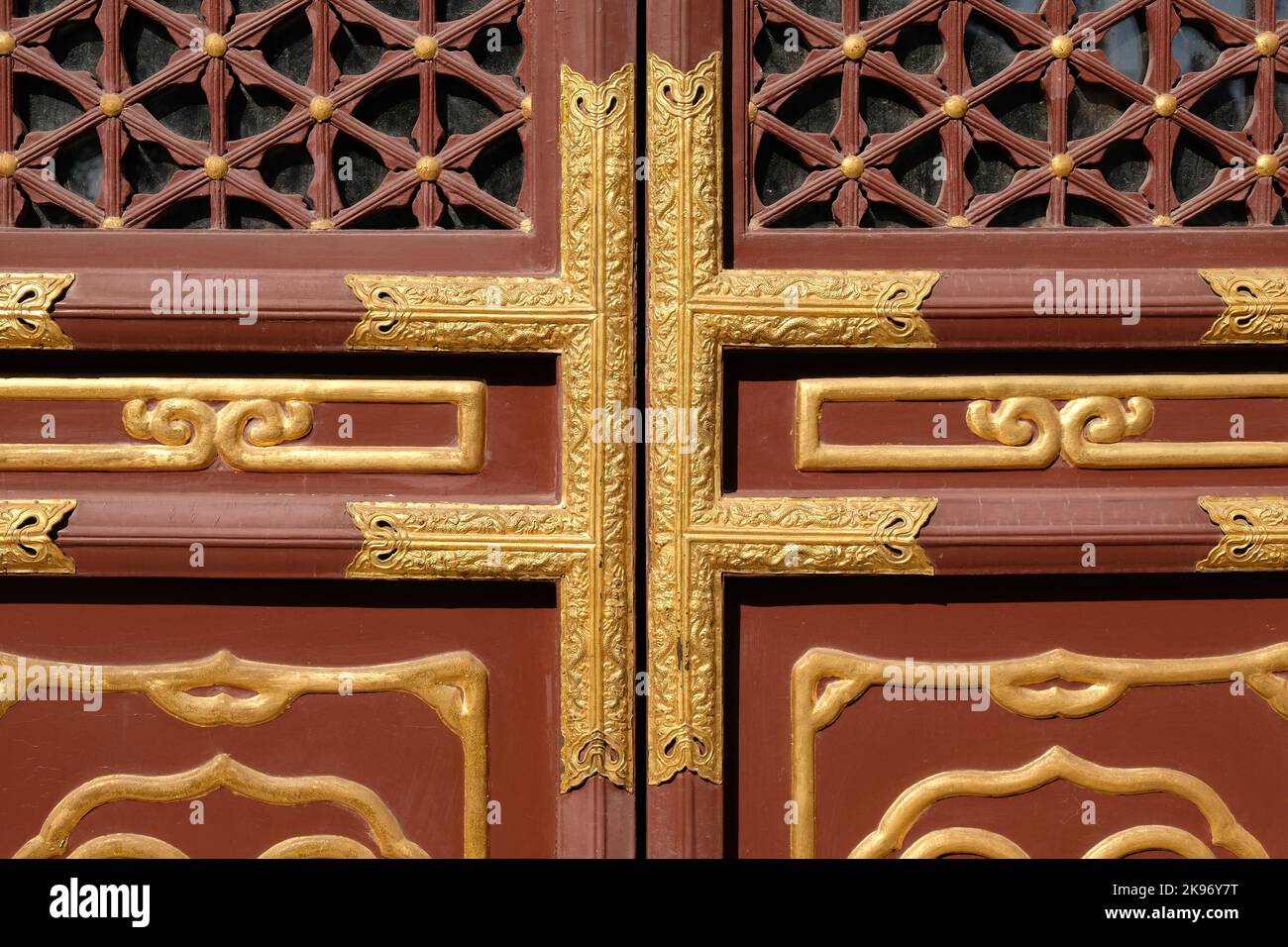 The doors of the Yuanmingyuan Ruins Park Zhengjue temple, Beijing ...