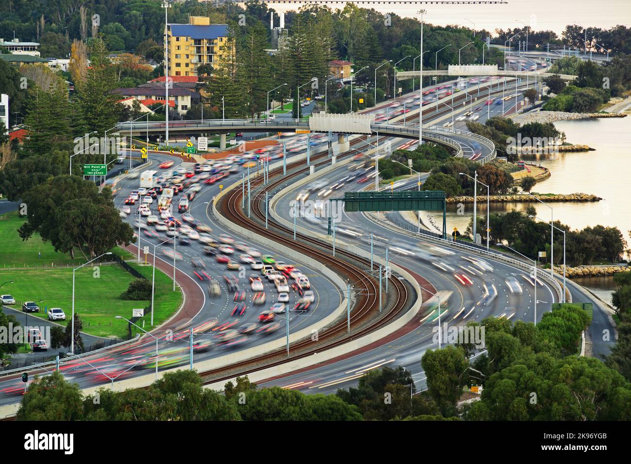 An aerial view of the busy road in western Australia Stock Photo - Alamy