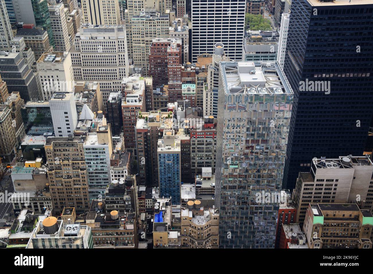 A top cityscape view to high rise modern buildings and skyscrapers of ...