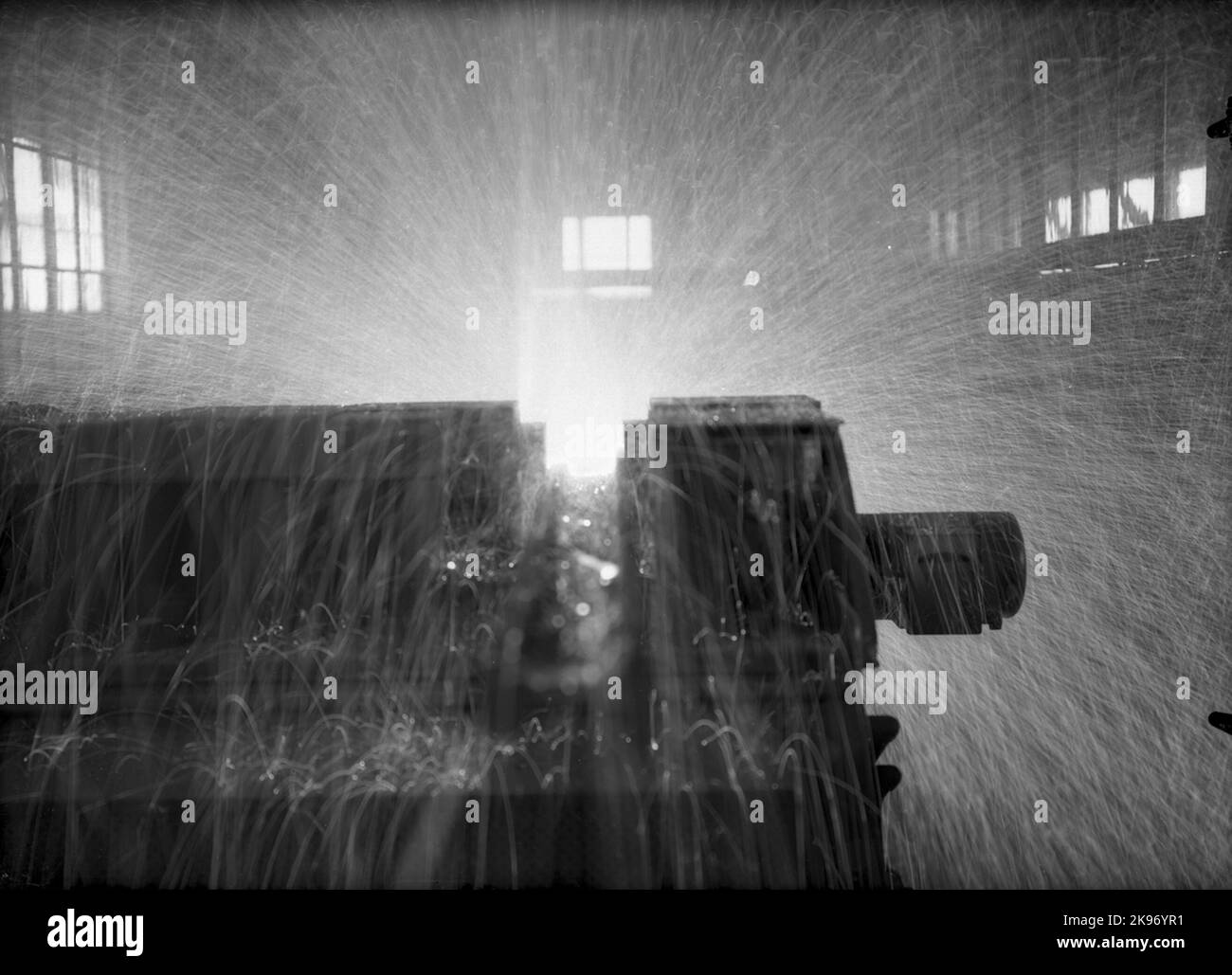 Spark rain when rail welding Stock Photo - Alamy
