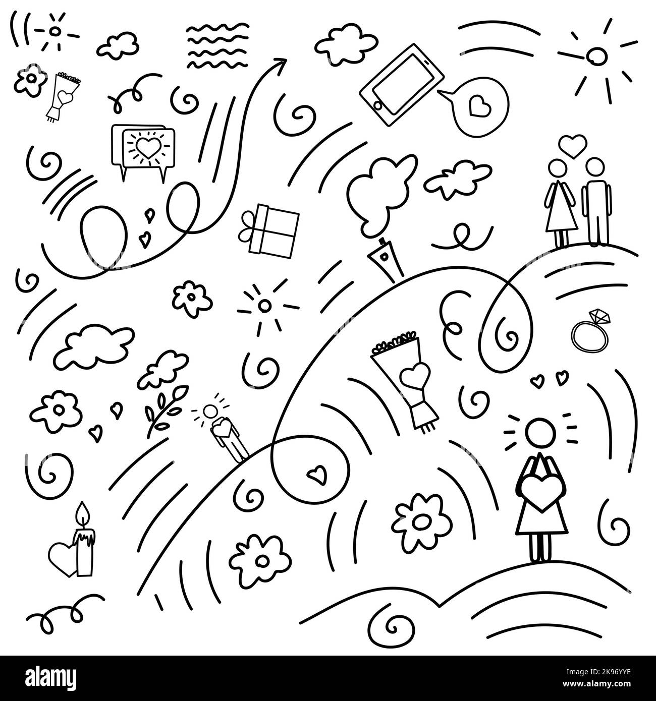 Cute love letter hand Black and White Stock Photos & Images - Alamy