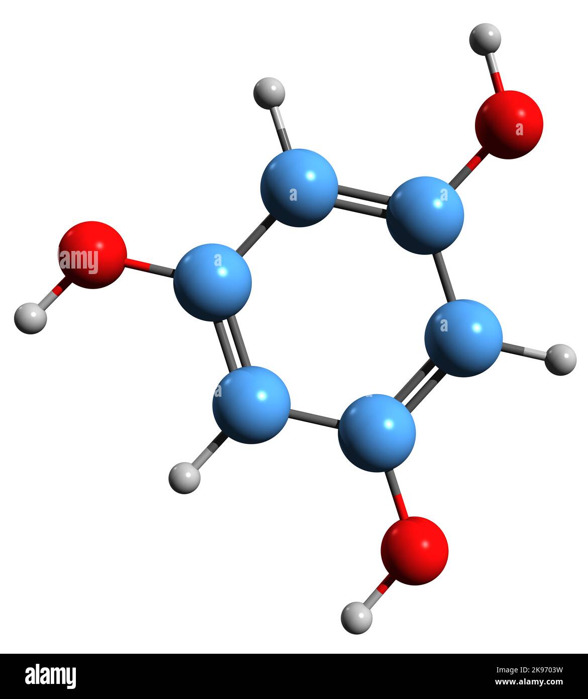 3D image of Phloroglucinol skeletal formula - molecular chemical ...