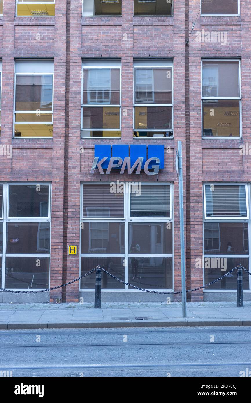 Dublin, Ireland - July 7 2022 "Dublin streets during the sunset, KPMG ...