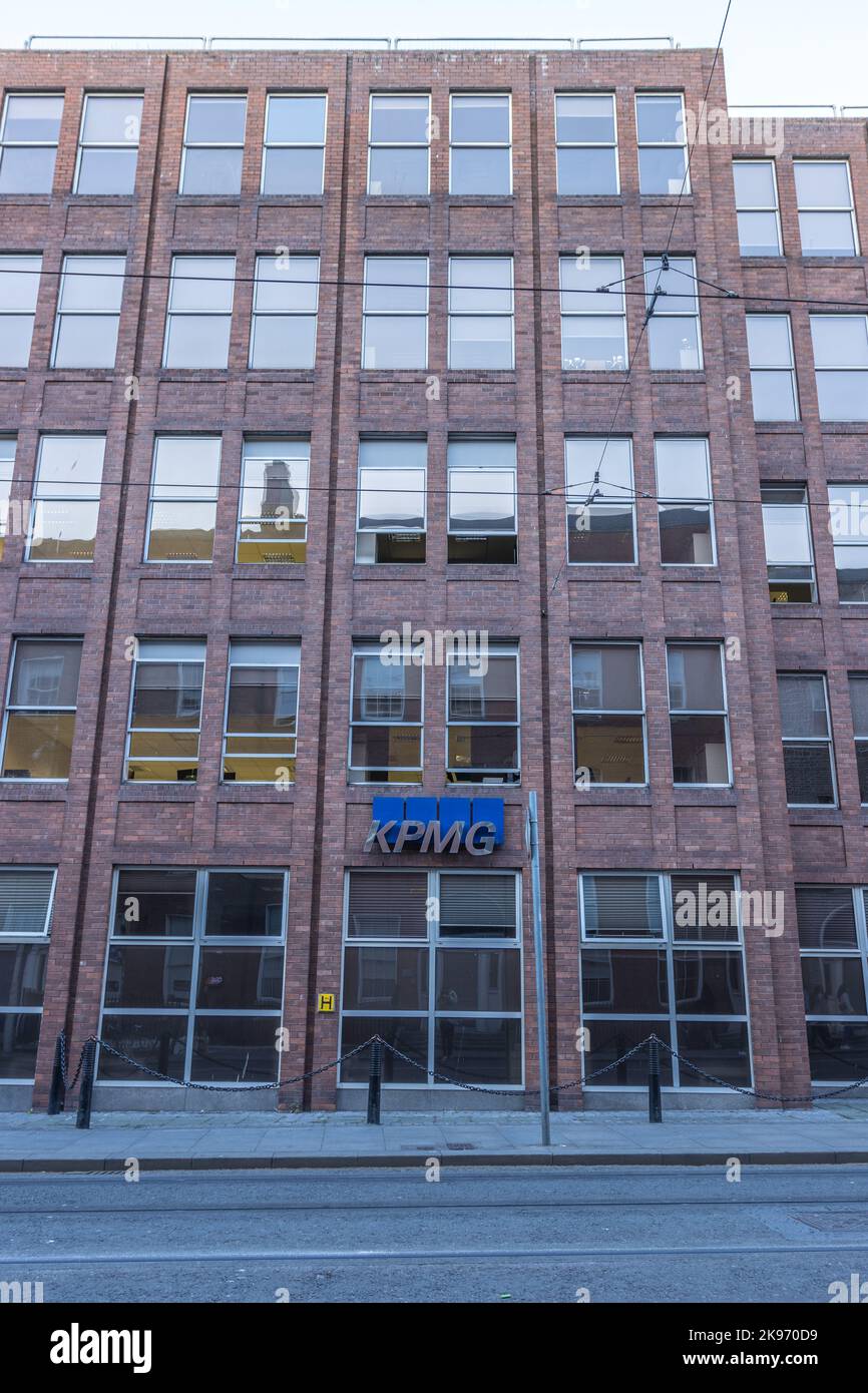 Dublin, Ireland - July 7 2022 "Dublin streets during the sunset, KPMG ...