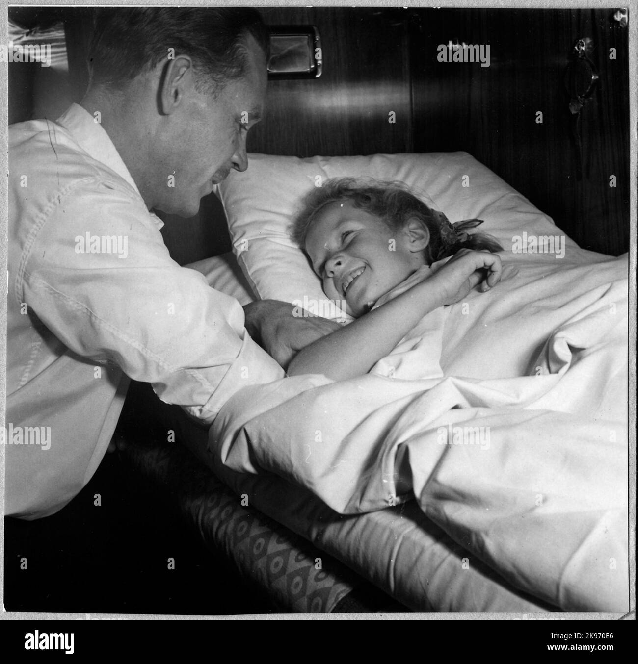 Traveling with 3rd grade sleeping compartment. State Railways, SJ Abo5 ...