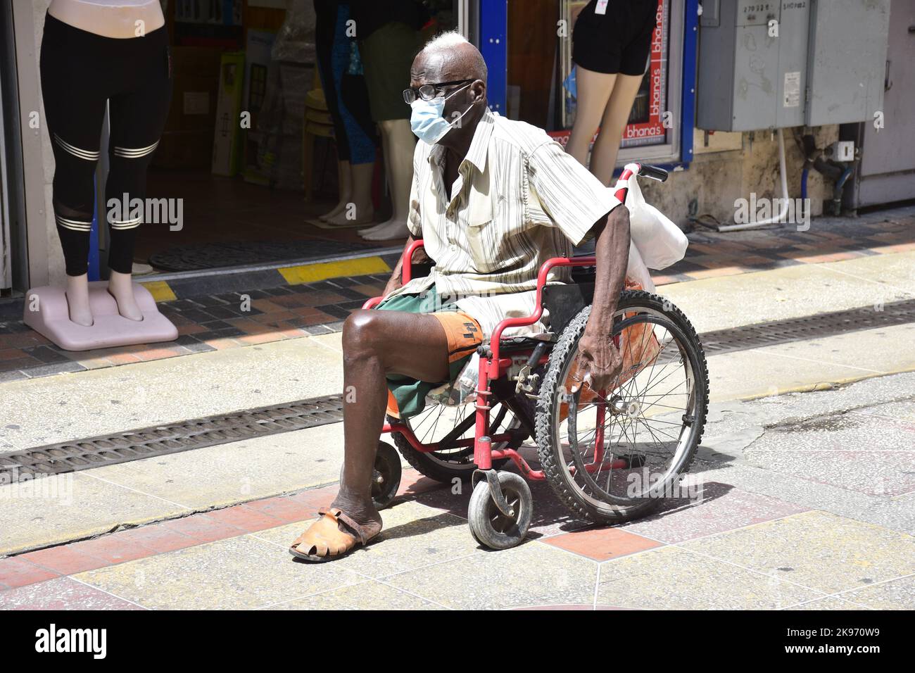 Disable Man In Bridgetown Barbados Stock Photo - Alamy