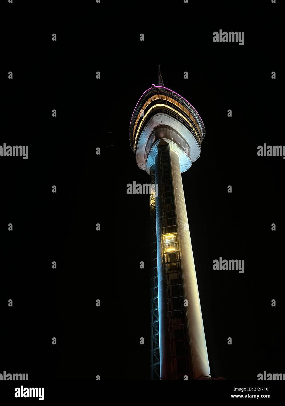 a low angle vertical shot of Kuantan 188 tower at night Stock Photo - Alamy