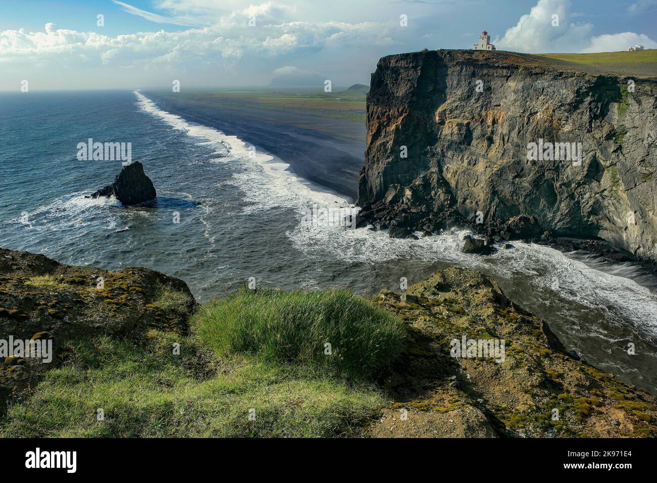 Restless Surf, Basaltic Sea Cliffs, Dyrholaey, Iceland Stock Photo - Alamy