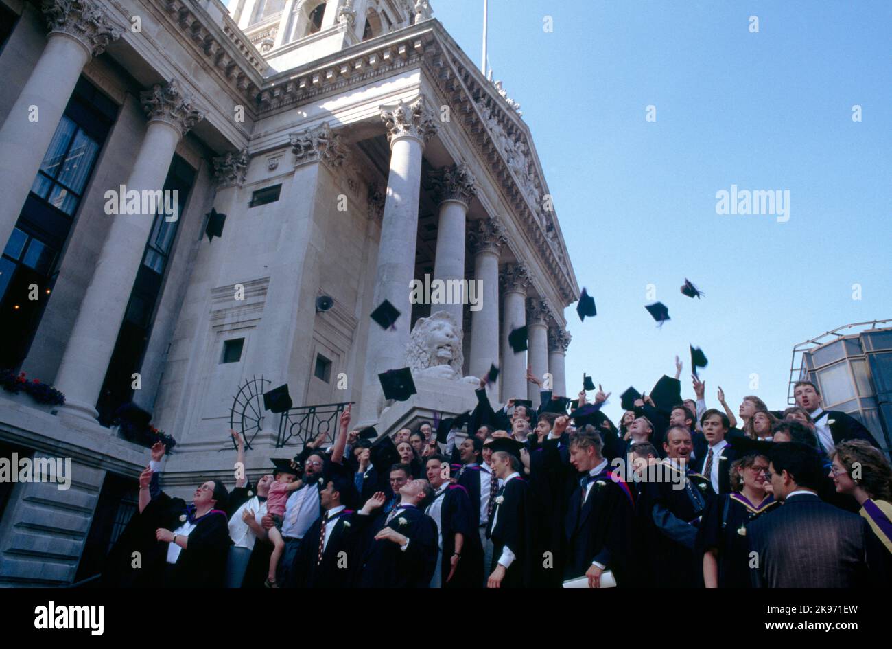 Portsmouth Hampshire England Graduation Day -Students Throwing Mortar ...