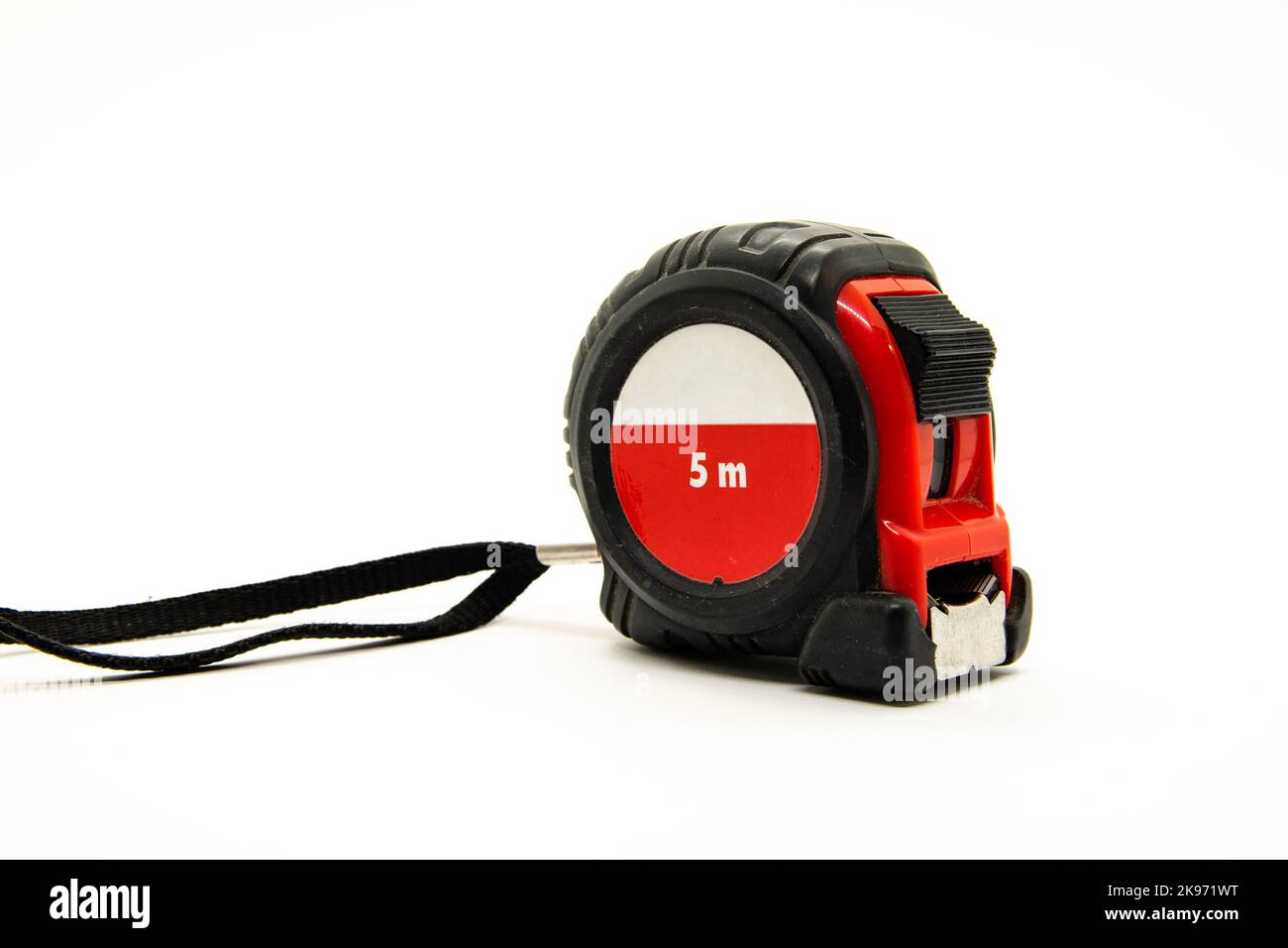 5 meter measuring tape isolated on white background Stock Photo - Alamy