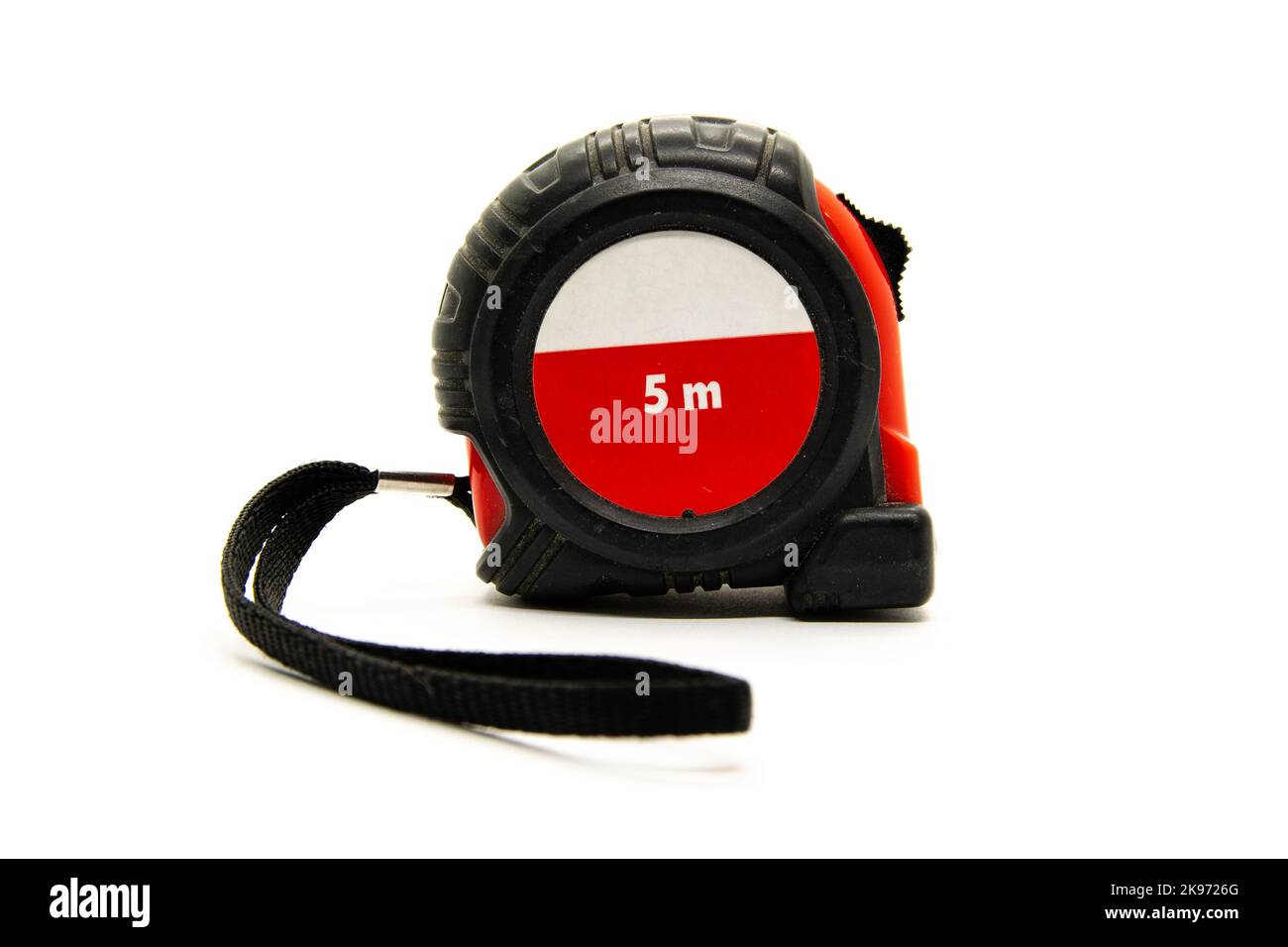 5 meter measuring tape isolated on white background, side view Stock ...