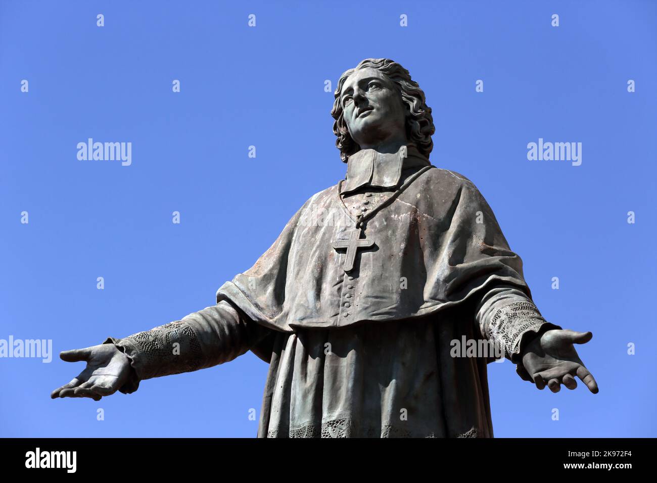 Statue of Monseigneur de Belsunce Bishop Of Marseille who helped during ...