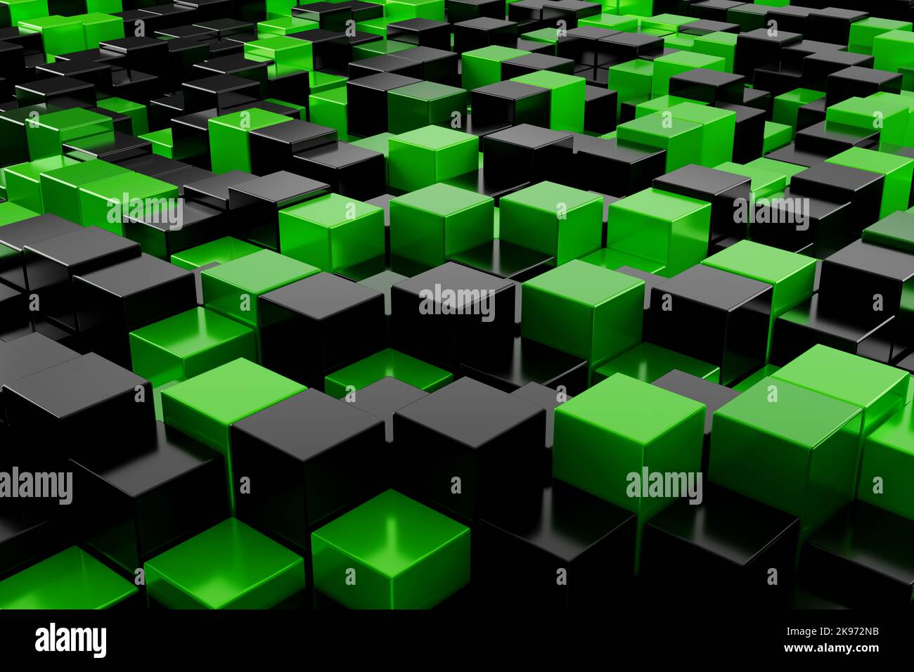 Abstract Futuristic Cubes, Technology Background 3D Illustration Render ...