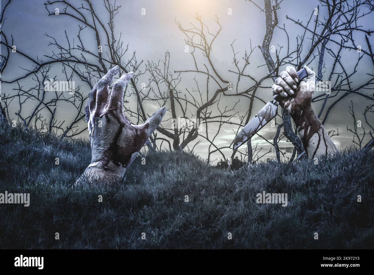 Halloween Horror Concept Picture of a Devil's Gory Hand, Zombie Hand ...