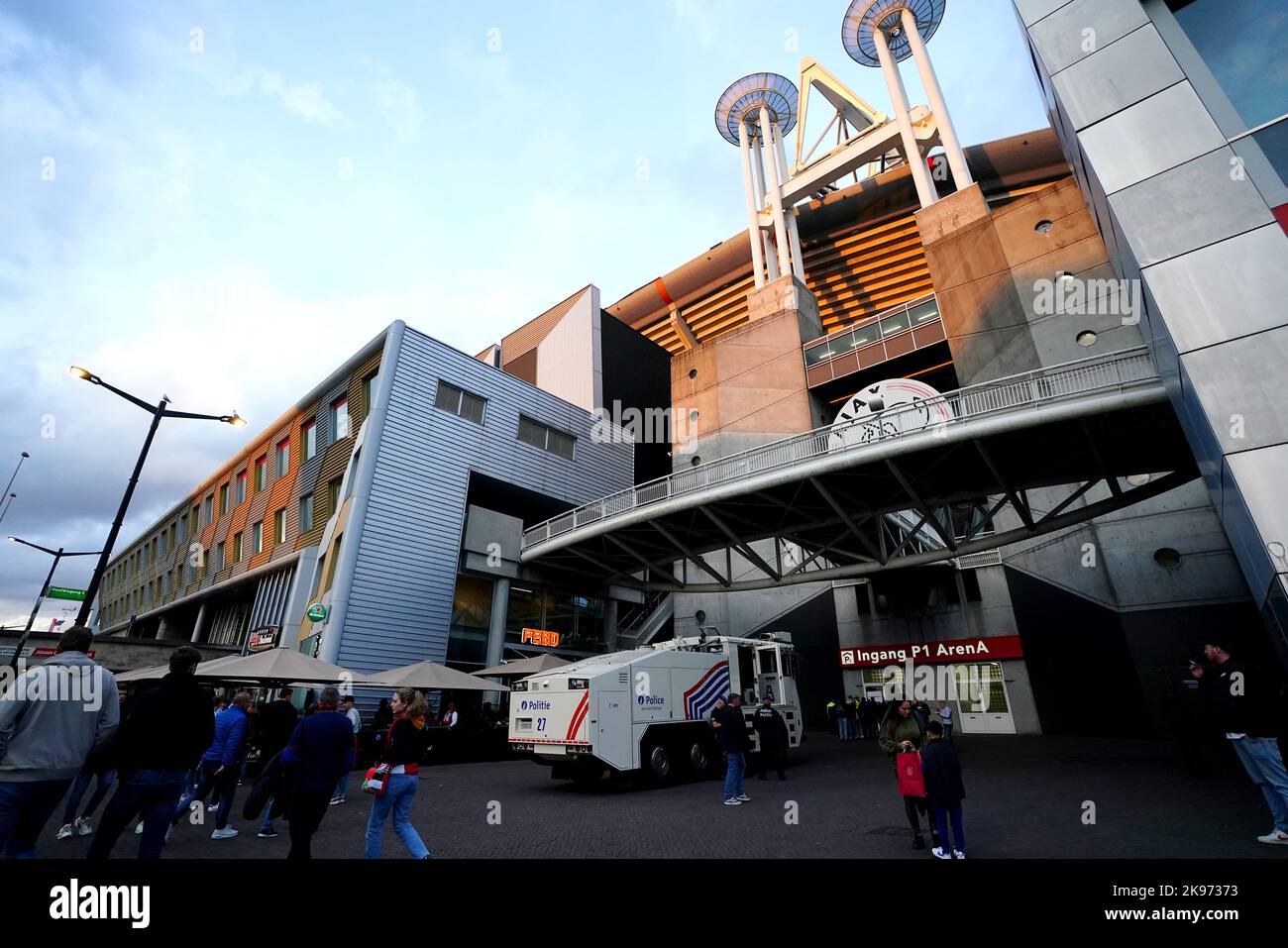 A general view of the stadium as fans arrive ahead of the UEFA ...