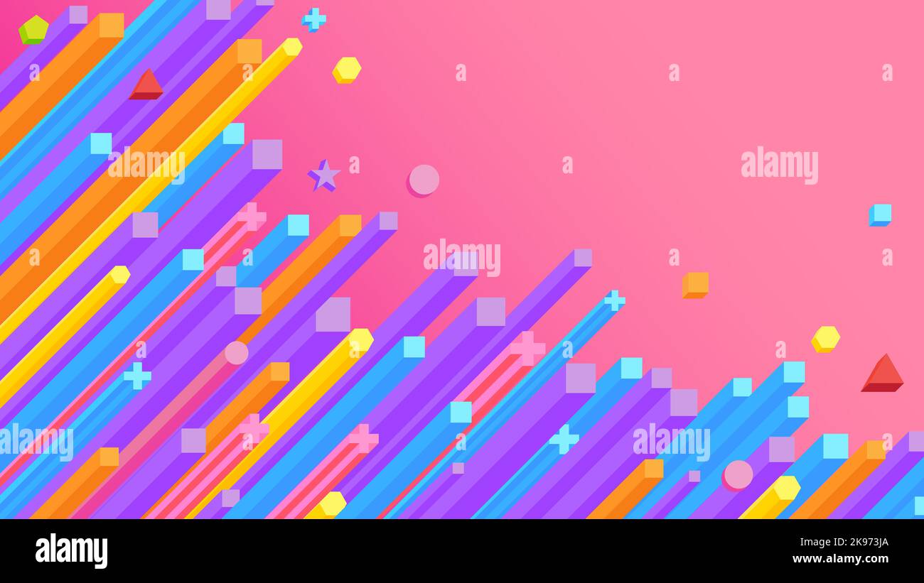 Abstract background colorful basic geometry shape with 3d effect ...