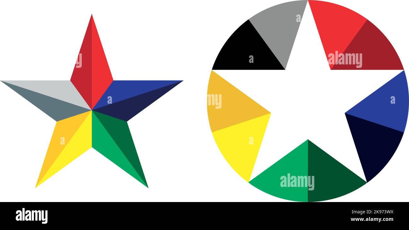 A star with 5 colors on a white background Stock Vector Image & Art - Alamy