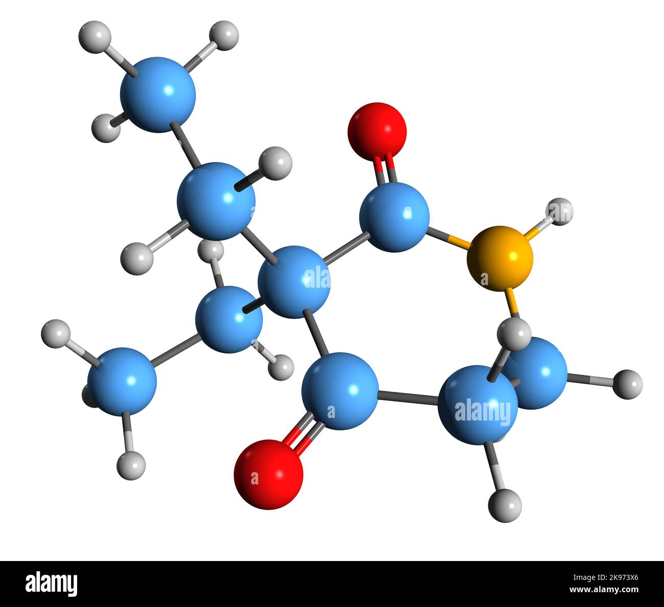 3D image of Piperidione skeletal formula - molecular chemical structure of sedative drug ...