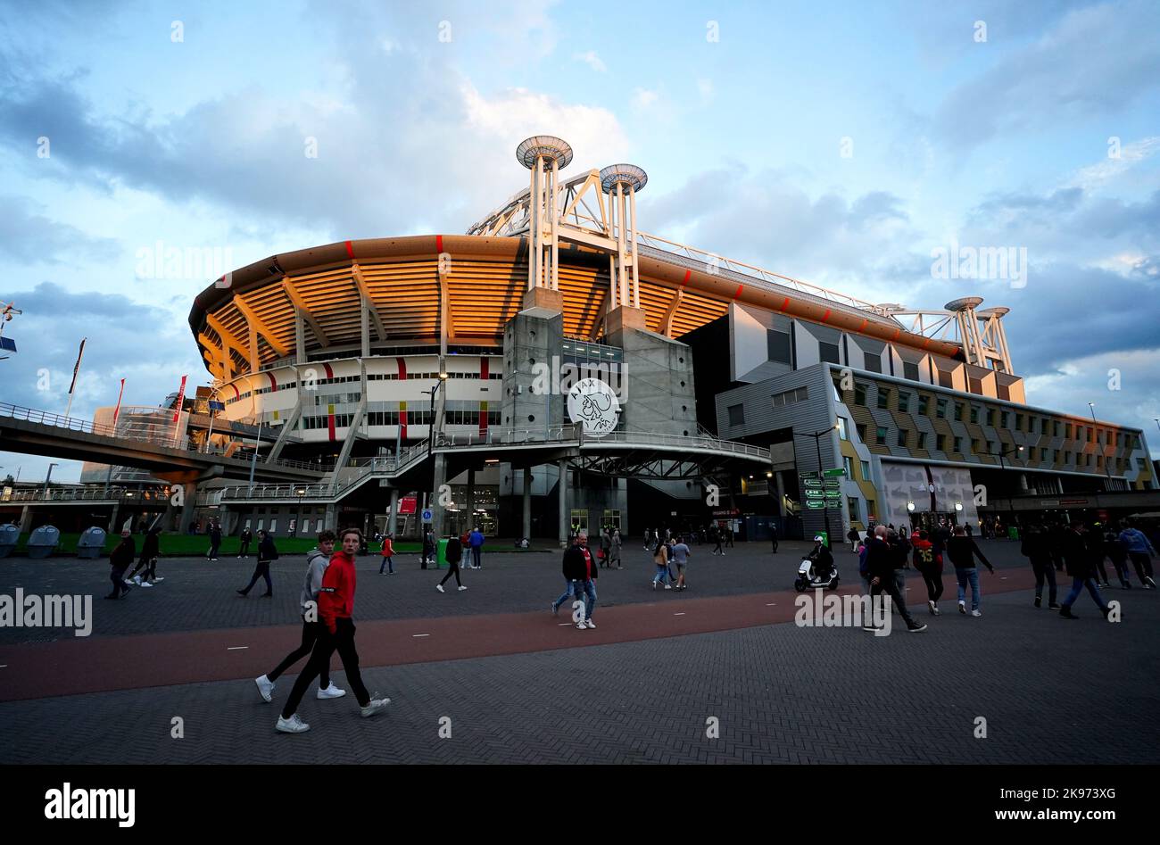 A general view of the stadium as fans arrive ahead of the UEFA ...