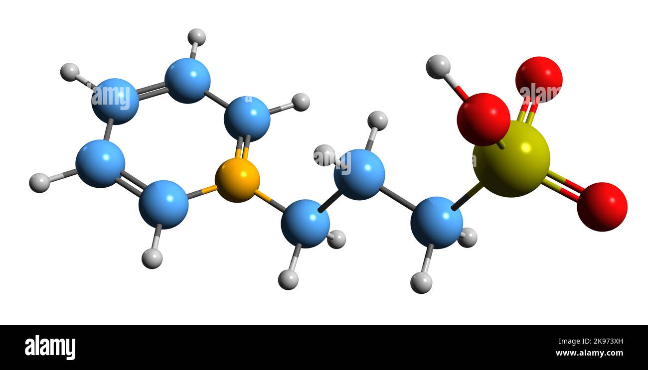 3D image of pyridinium propanesulfonate skeletal formula - molecular ...