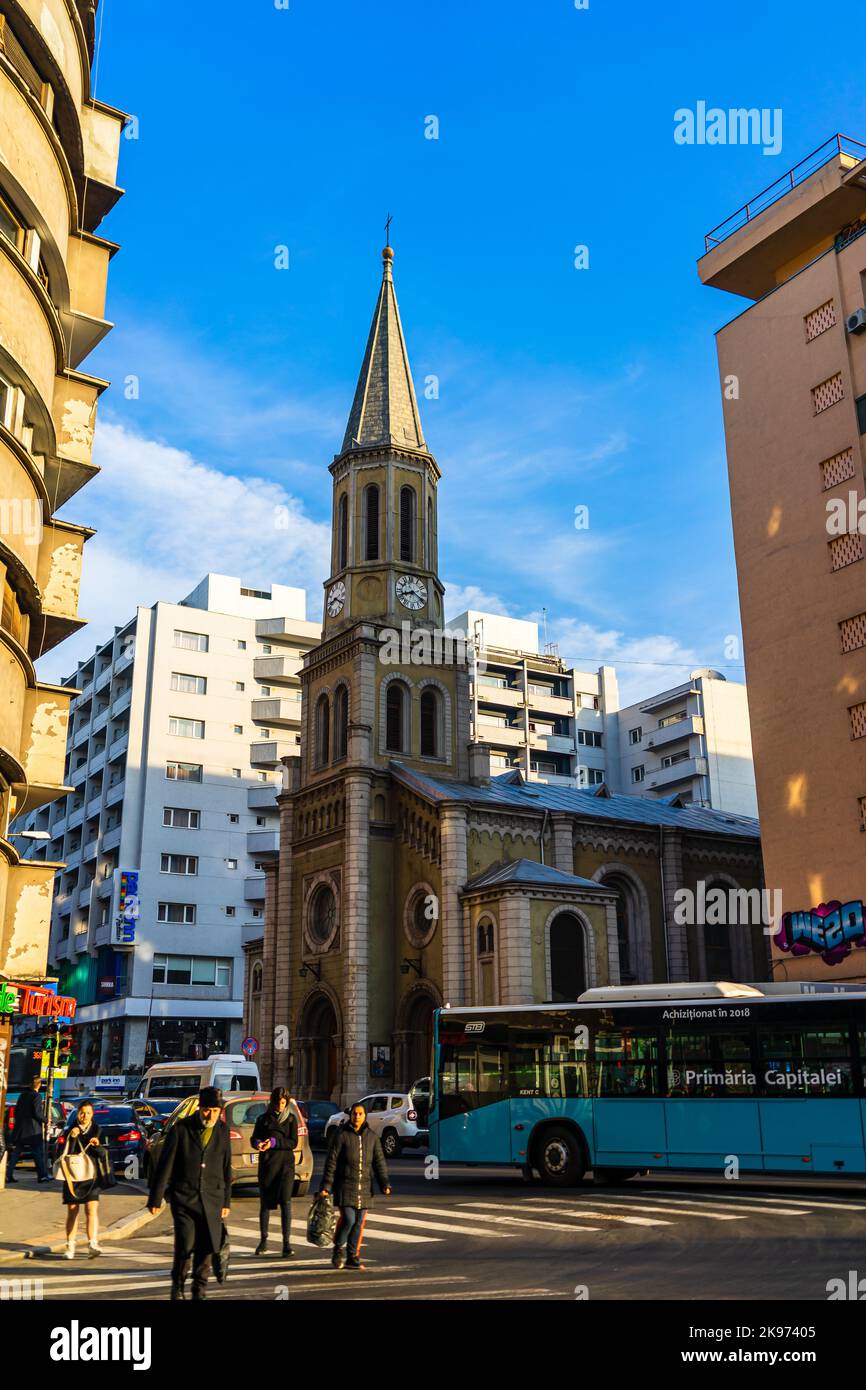 Historic building architecture in Bucharest, Romania, 2022 Stock Photo ...