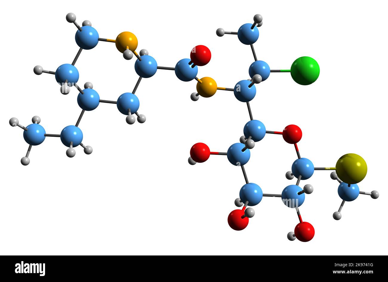 3D image of Pirlimycin skeletal formula - molecular chemical structure ...