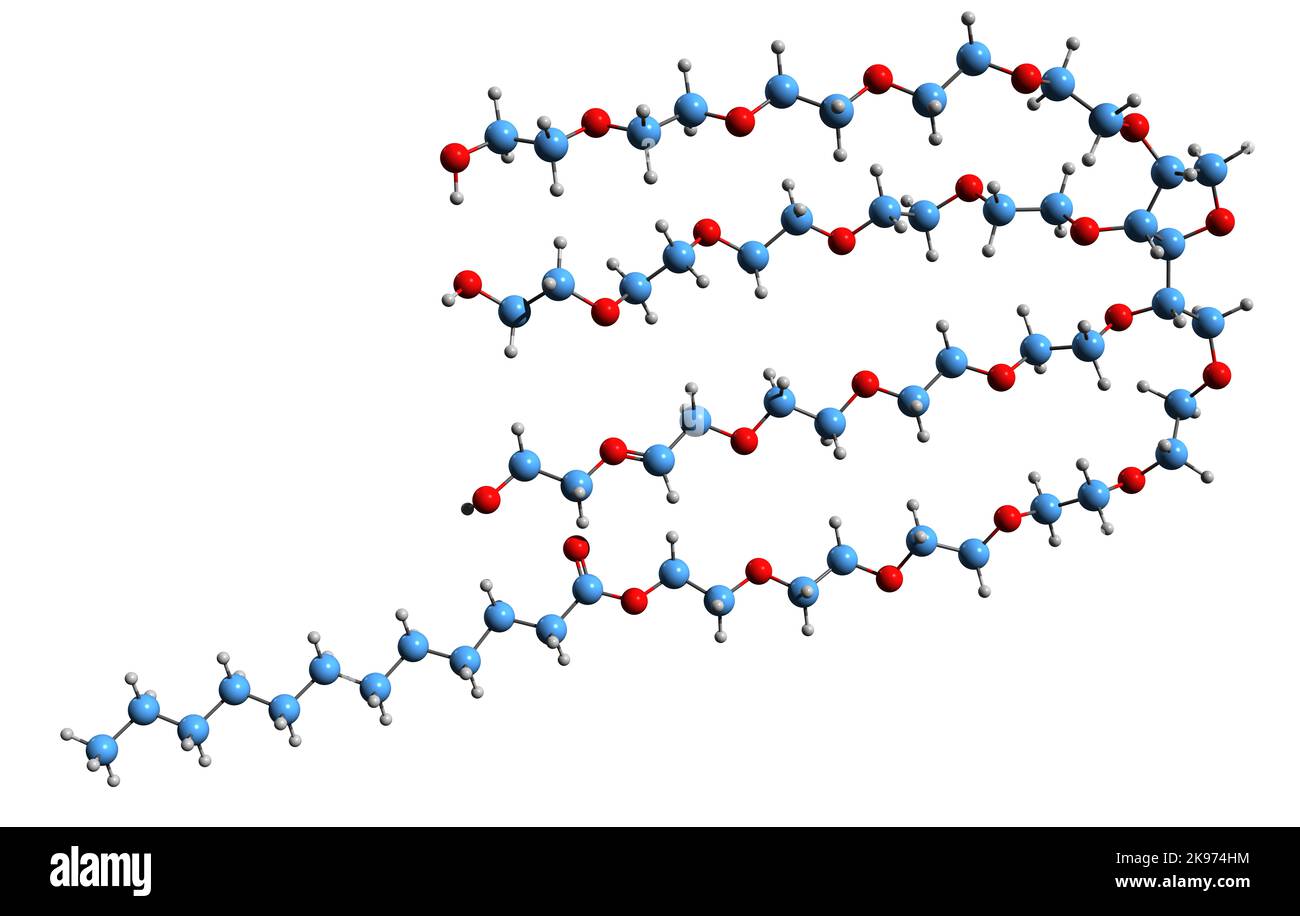 3D image of Polysorbate 20 skeletal formula - molecular chemical ...