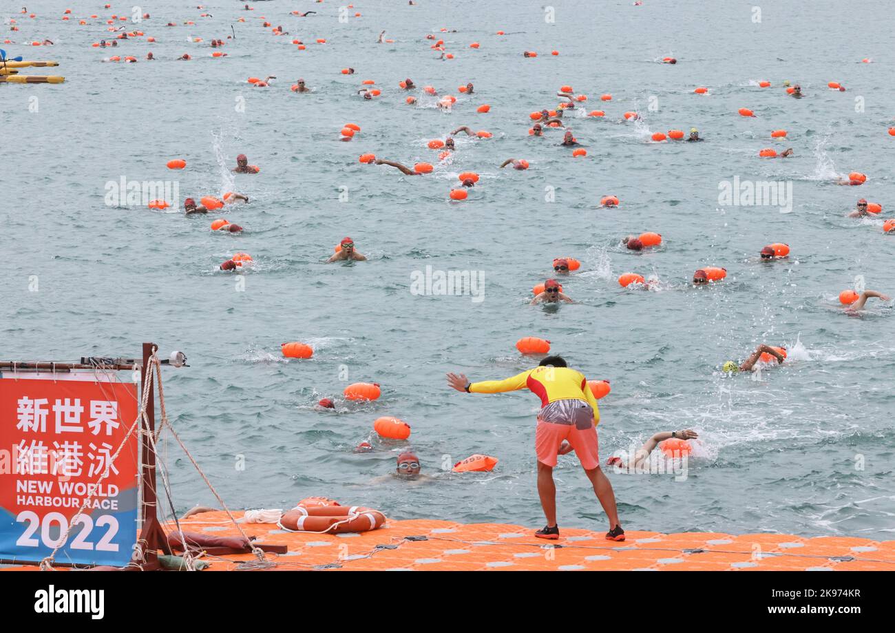 1500 swimmers making waves during New World Harbour Race starting from ...