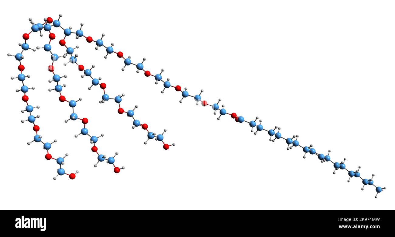 3D image of Polysorbate 80 skeletal formula - molecular chemical ...