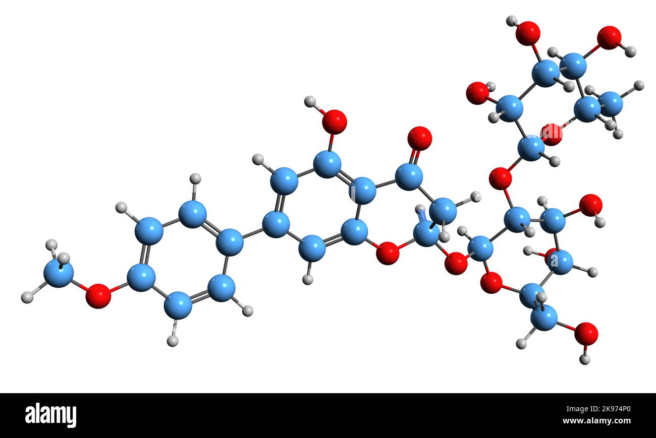 3D image of Poncirin skeletal formula - molecular chemical structure of ...