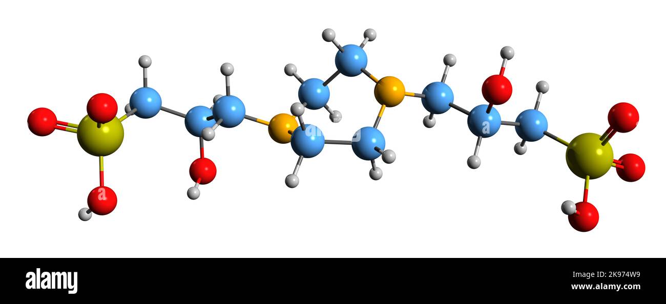 3D image of POPSO skeletal formula - molecular chemical structure of ...