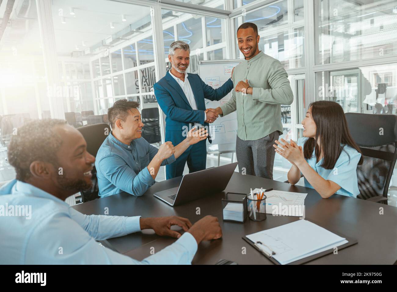 Business male partnership handshake. Photo handshaking process ...
