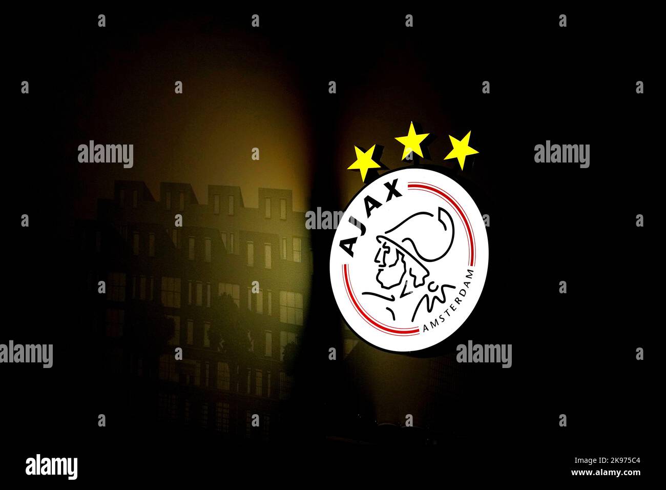 A general view of the Ajax club crest ahead of the UEFA Champions ...
