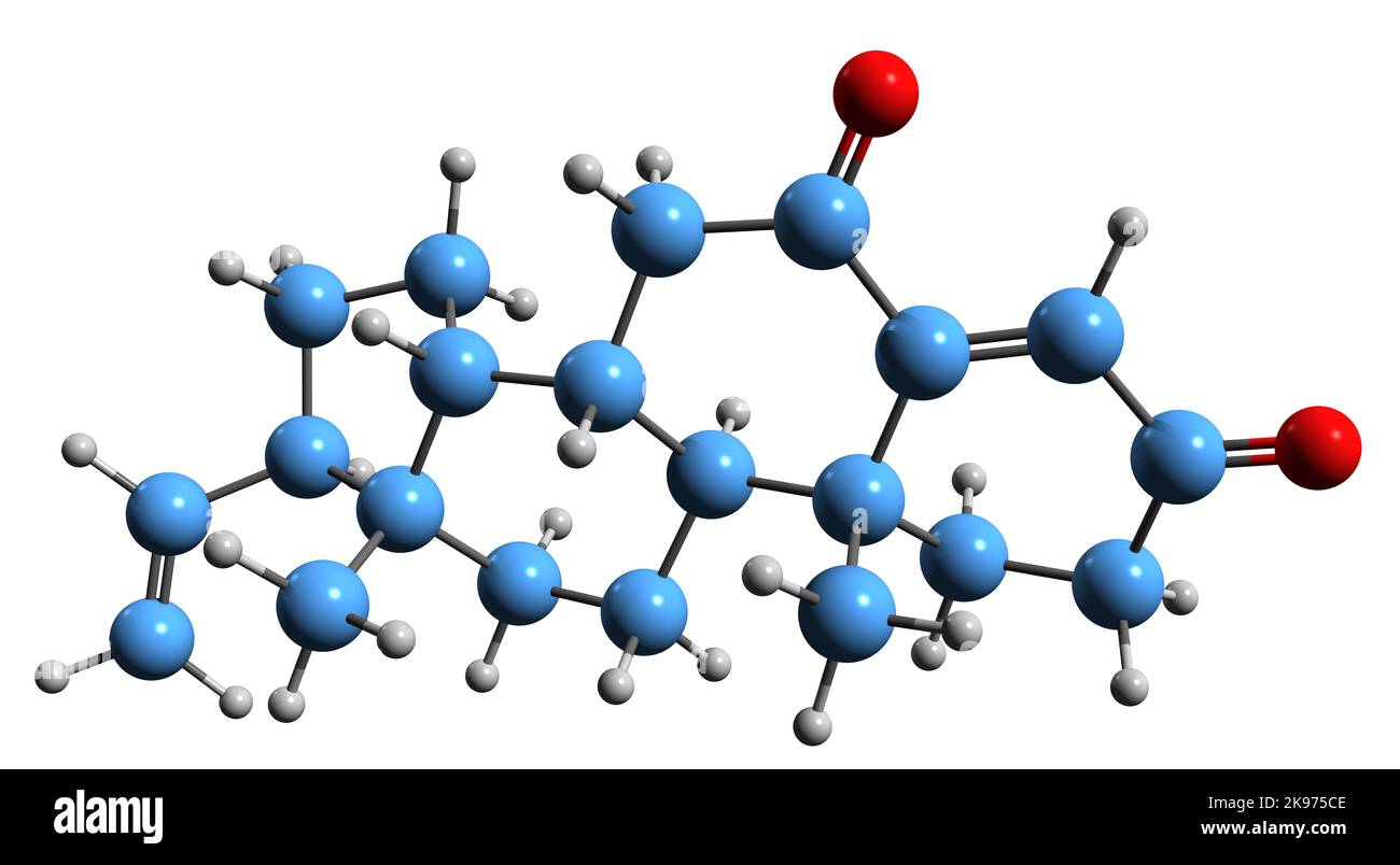 3D image of Pregnadienedione skeletal formula - molecular chemical ...