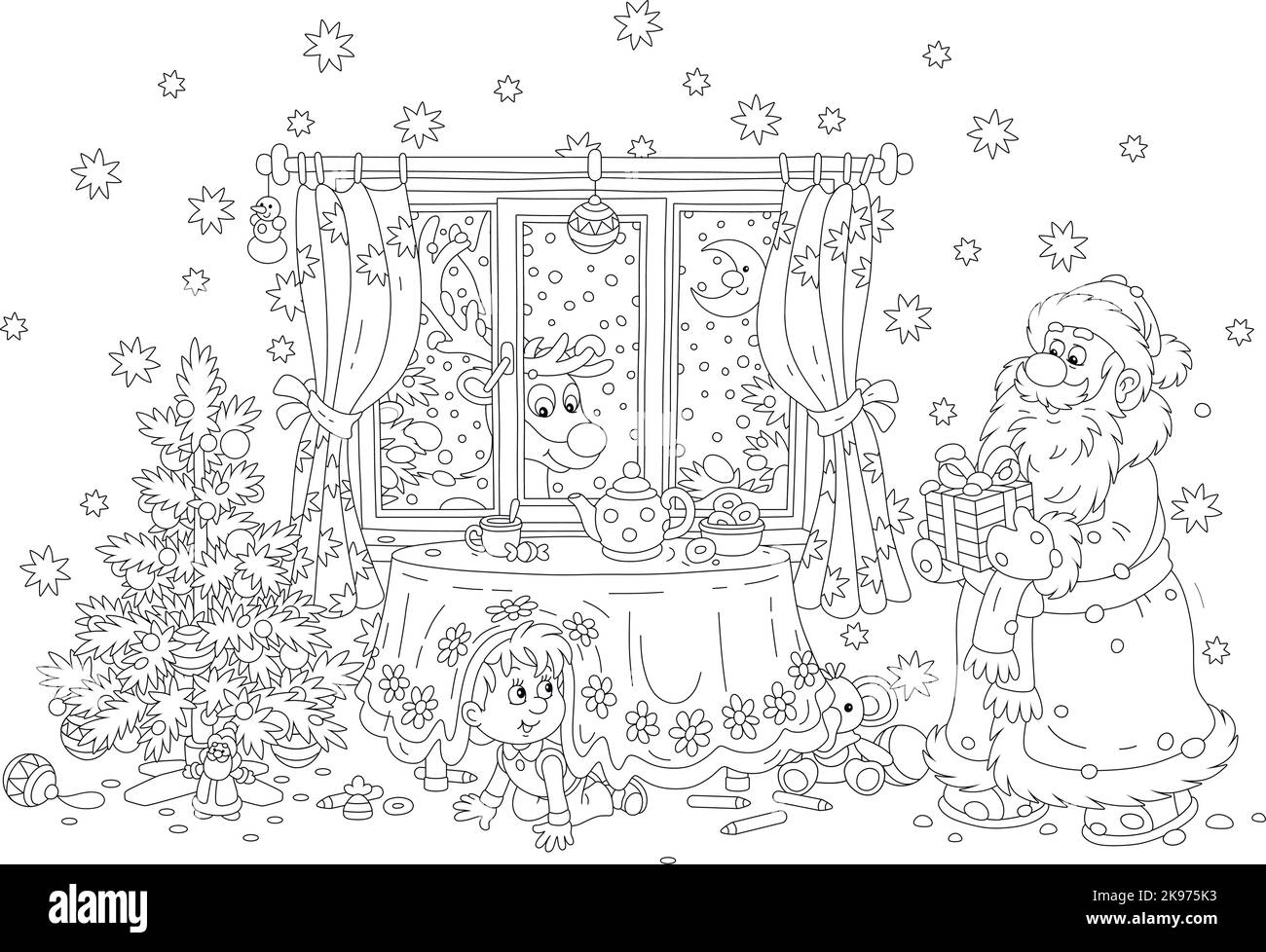 Boy peeking table Stock Vector Images - Alamy
