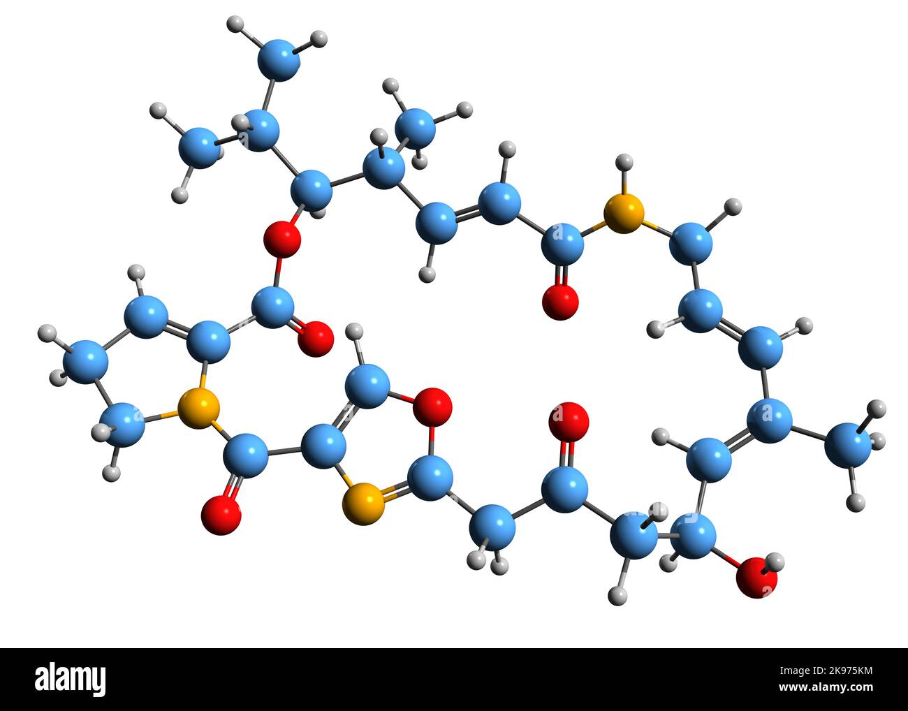 3D image of Pristinamycin IIA skeletal formula - molecular chemical ...