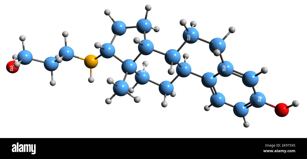 3D image of Prolame skeletal formula - molecular chemical structure of ...