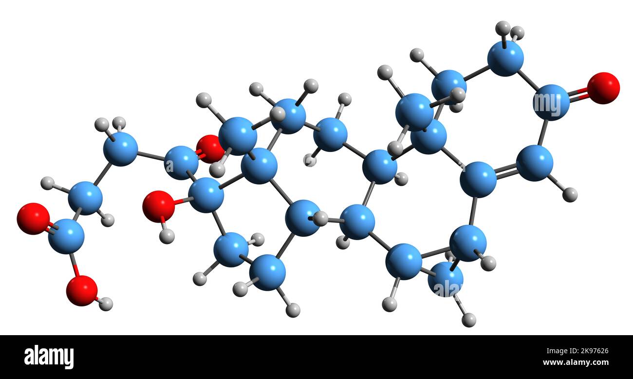 3D image of Prorenoic acid skeletal formula - molecular chemical ...