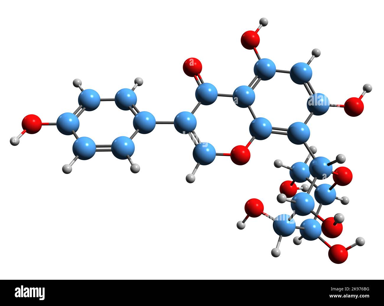 3D image of Puerarin skeletal formula - molecular chemical structure of ...