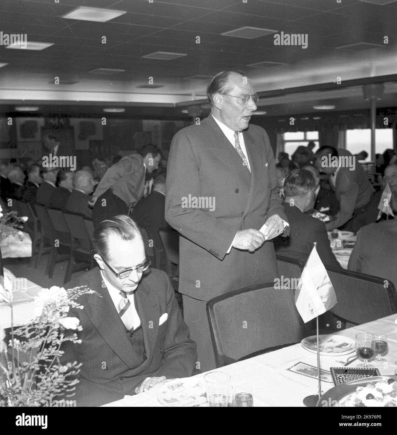 M/S Trelleborg, Inaugural Tour. Director Svedberg, Director Edström ...