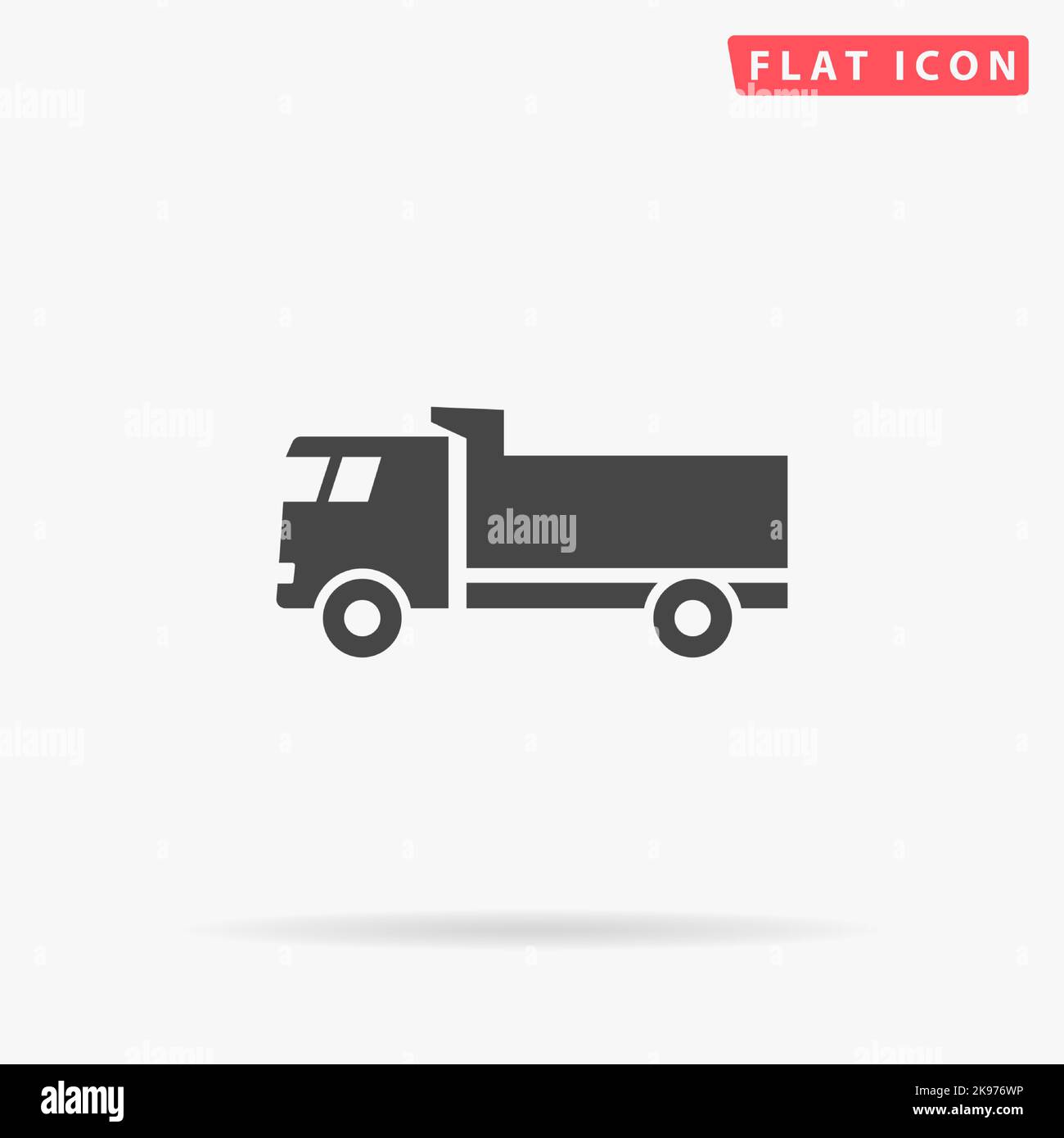 Dump truck flat vector icon. Hand drawn style design illustrations Stock Vector Image & Art - Alamy