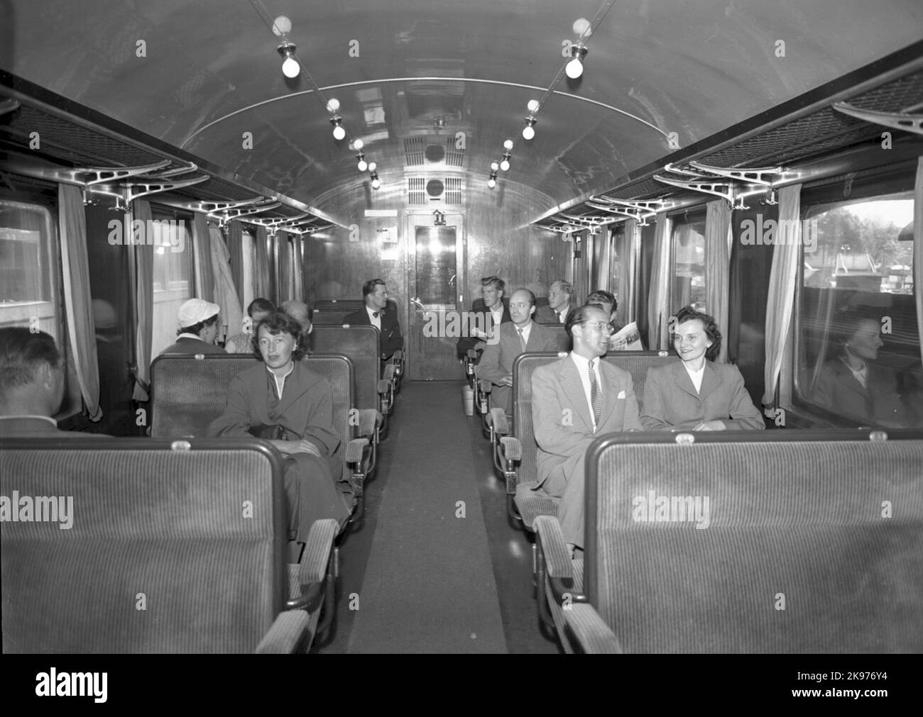 Express train State Railways, SJ X0A5. Interior from the III Class ...