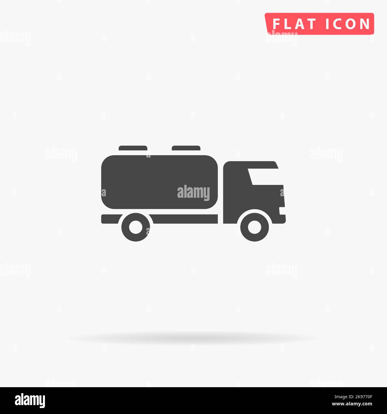 Tank truck flat vector icon. Hand drawn style design illustrations Stock Vector Image & Art - Alamy
