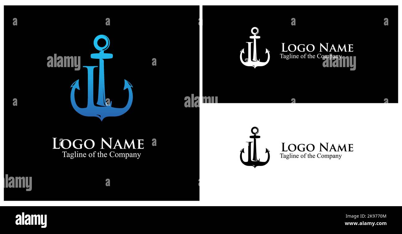 L text custom achor logo. initial a custom text in achor logo vector ...