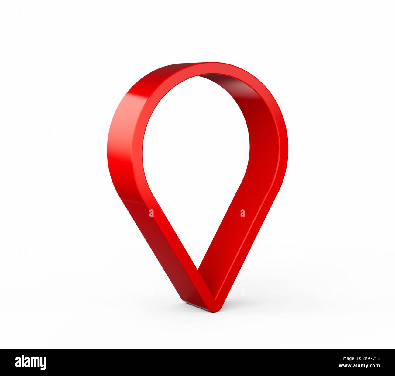 Red map pointer 3d pin. Location symbol isolated on white background. 3D illustration Stock ...